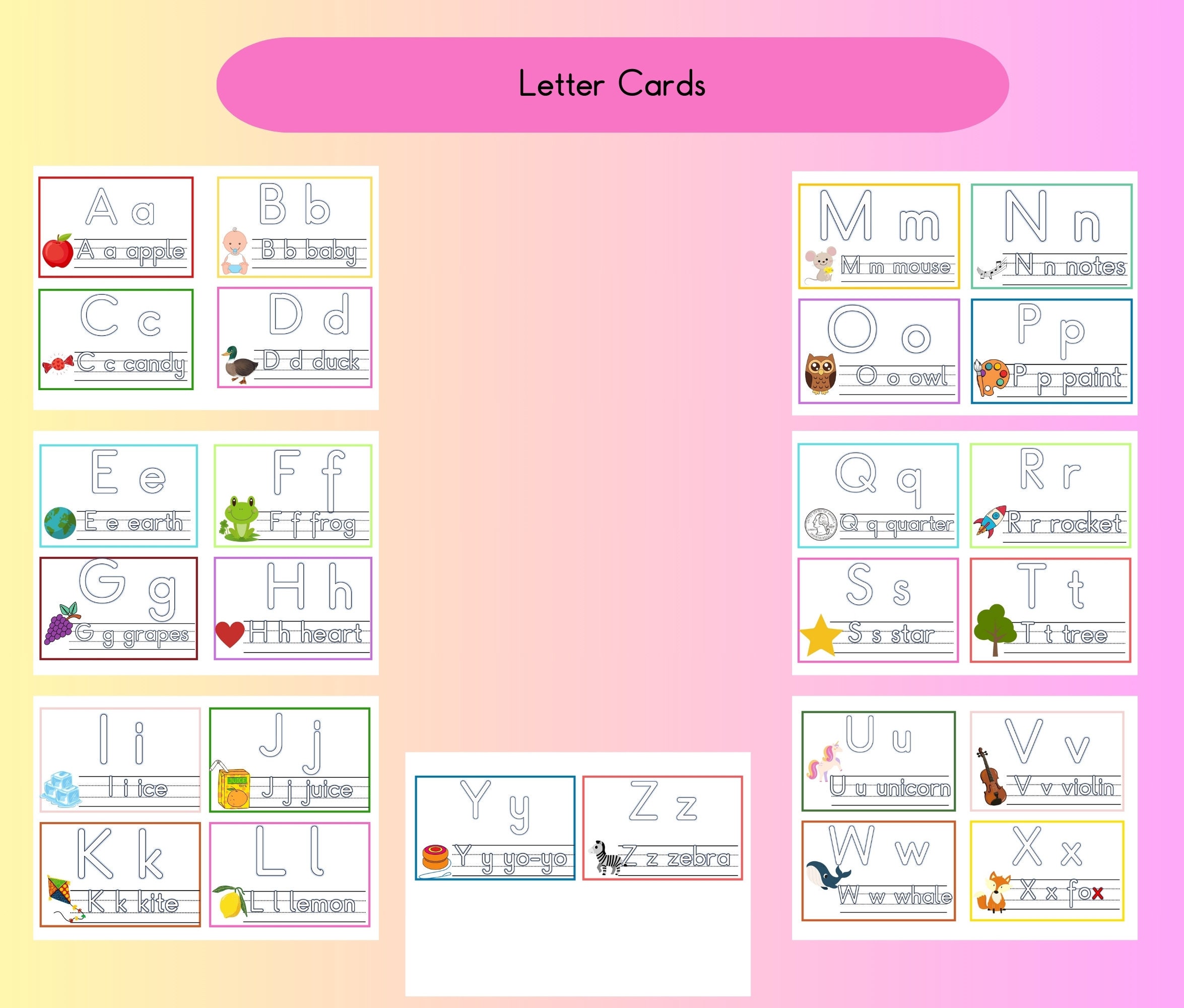 Letter Tracing Cards, Preschool Activity, Homeschool Printable ...