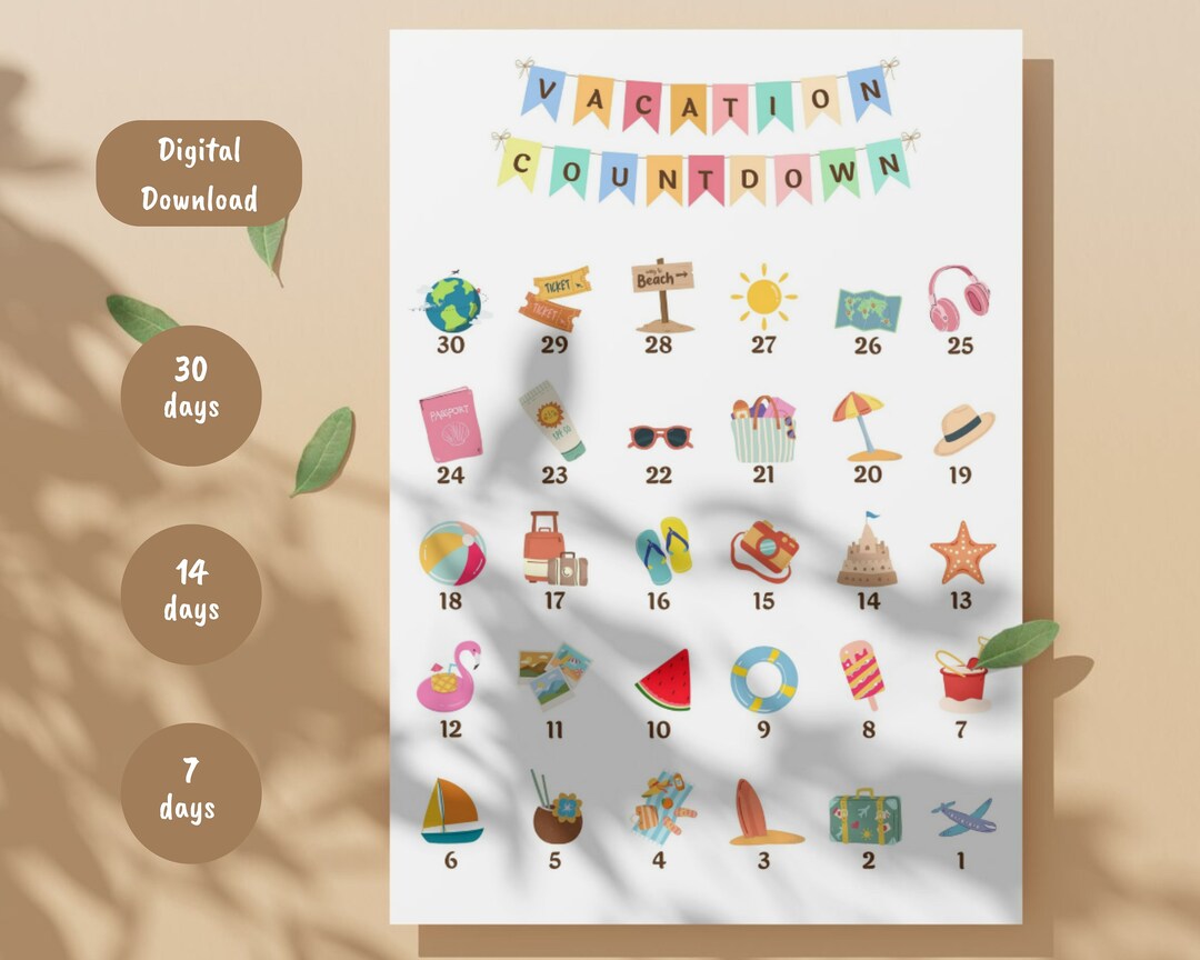 Kids Vacation Countdown | Kids Countdown Holiday Trip | Vacation Kids ...