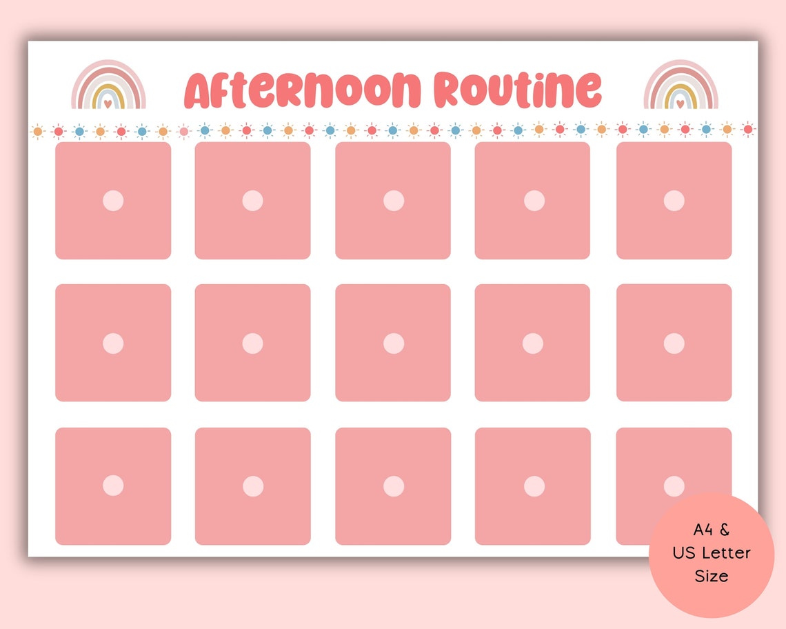 Editable Kids Daily Routine Cards Daily Visual Schedule Chore Chart for ...