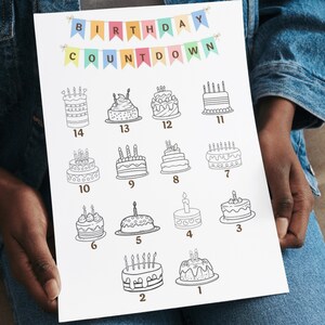 Birthday Countdown Printable Template, Kids Bday Countdown, Rainbow ...