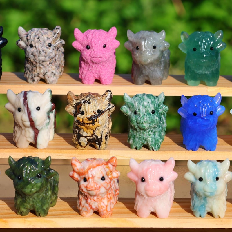 Stone Carved Highland Cow - Etsy