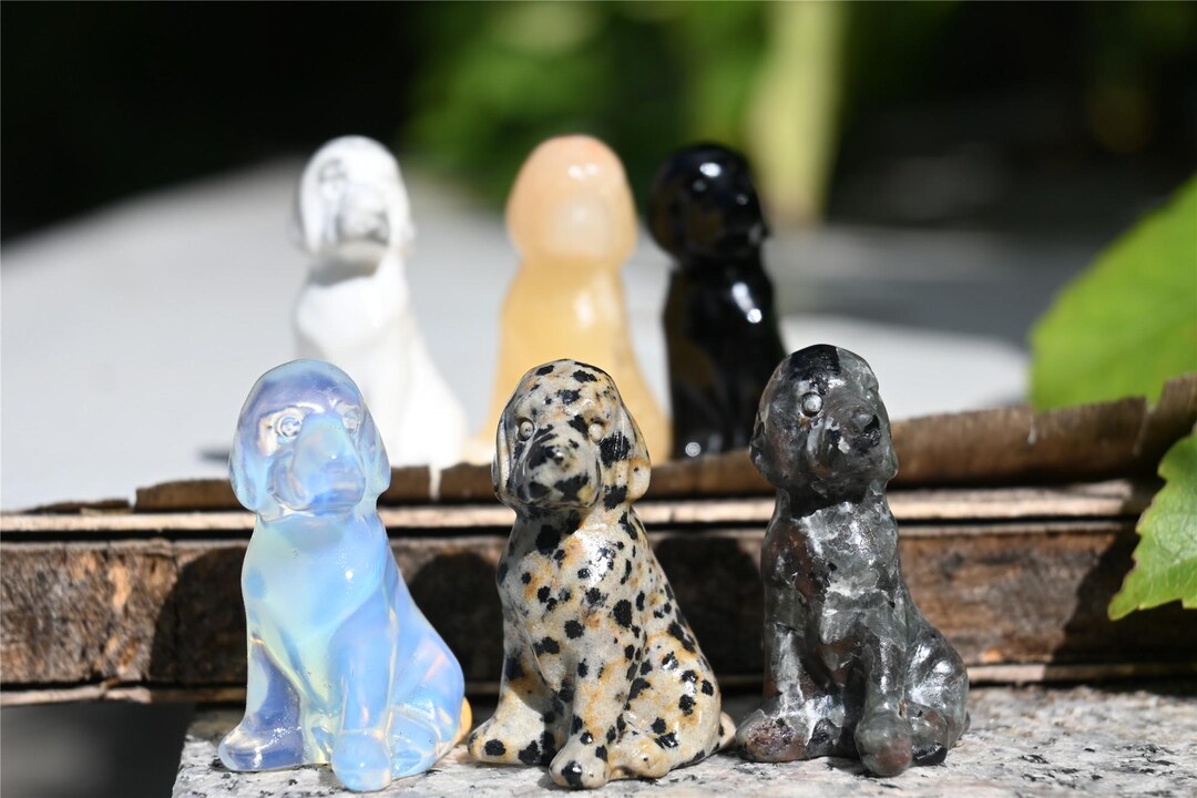 1.4'' Natural Crystal Dog,quartz Crystal Dog Carved,home Decor,crystal ...