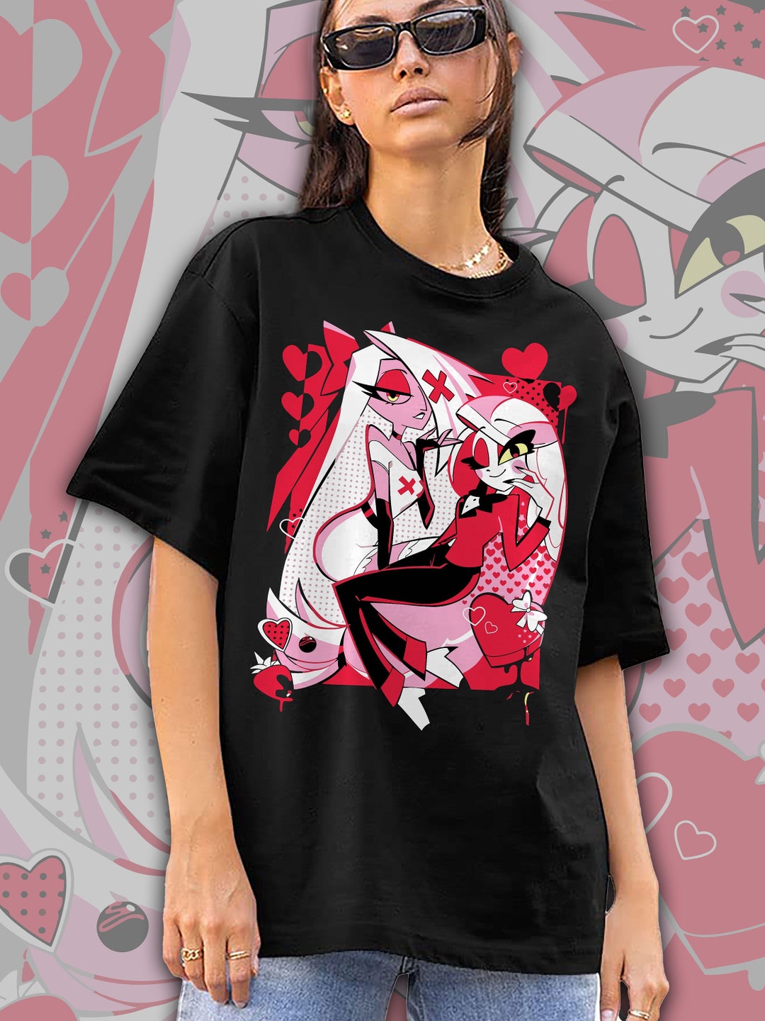 Hazbin Hotel Charlie Vaggie Couple Shirt, Hazbin Hotel Characters Tee ...