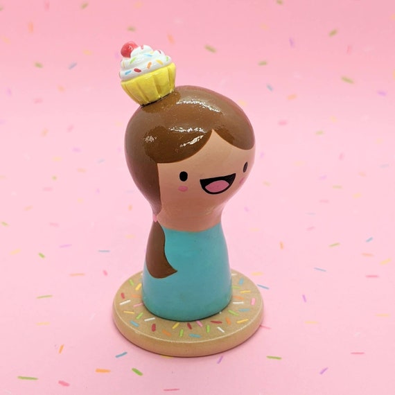 Art & Collectibles Sculpture Figurines Rainbow Sprinkle Cupcake Girl ...