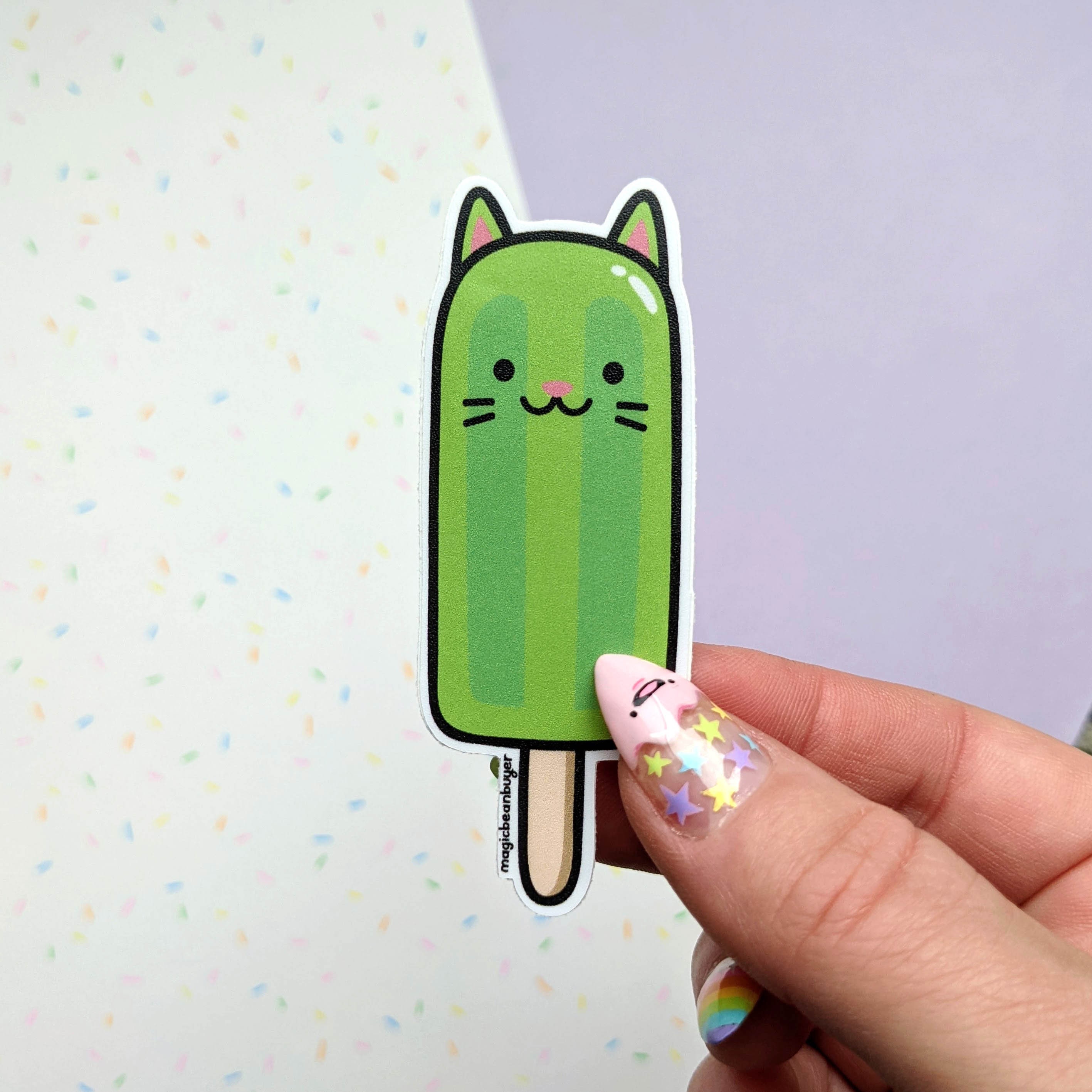 Green Cat Popsicle Vinyl Sticker Laptop Decal Matte Waterproof - Etsy