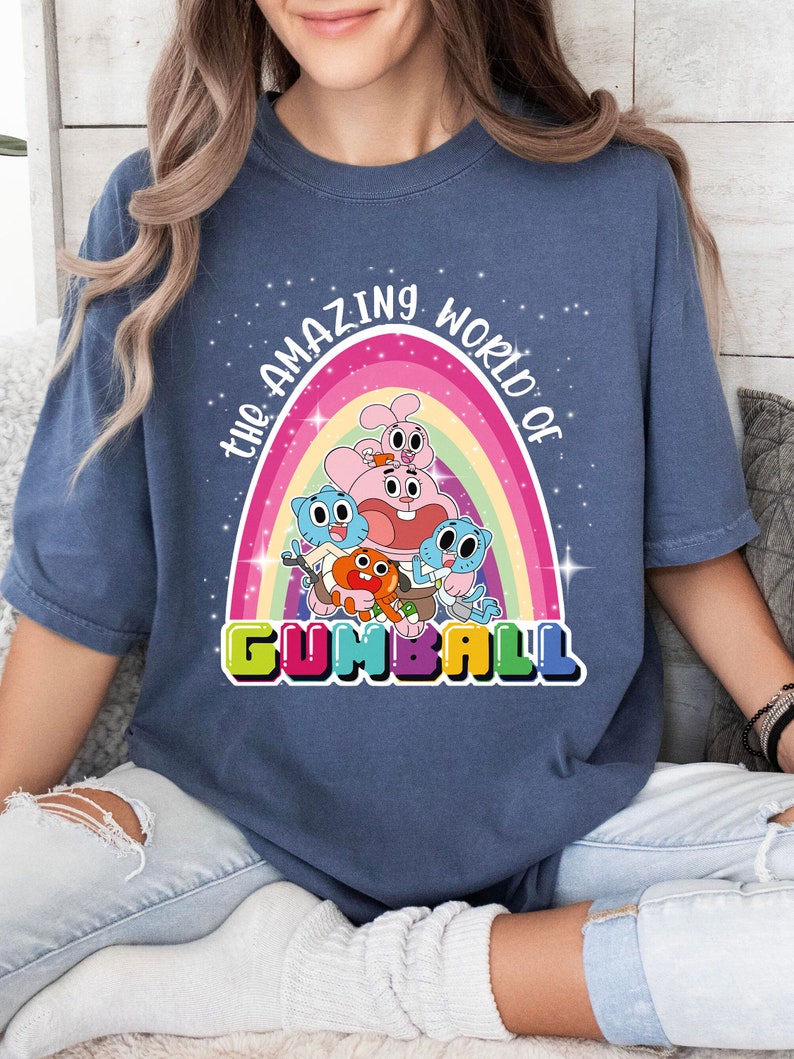 The Amazing World of Gumball Shirt Gumball and Darwin Rainbow Portrait ...