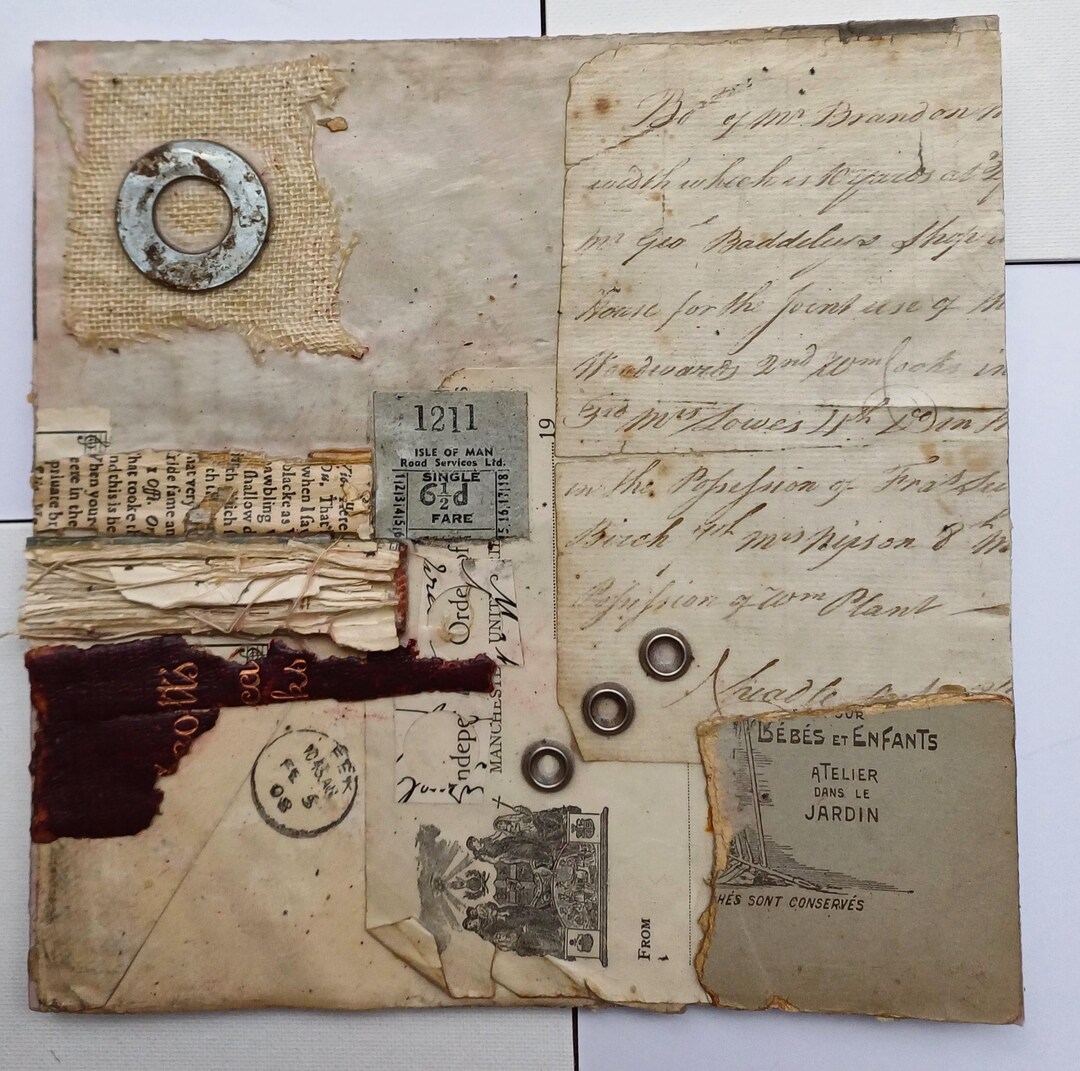 Original Collage Art, Handmade Collage, Mixed Media, Vintage Papers - Etsy