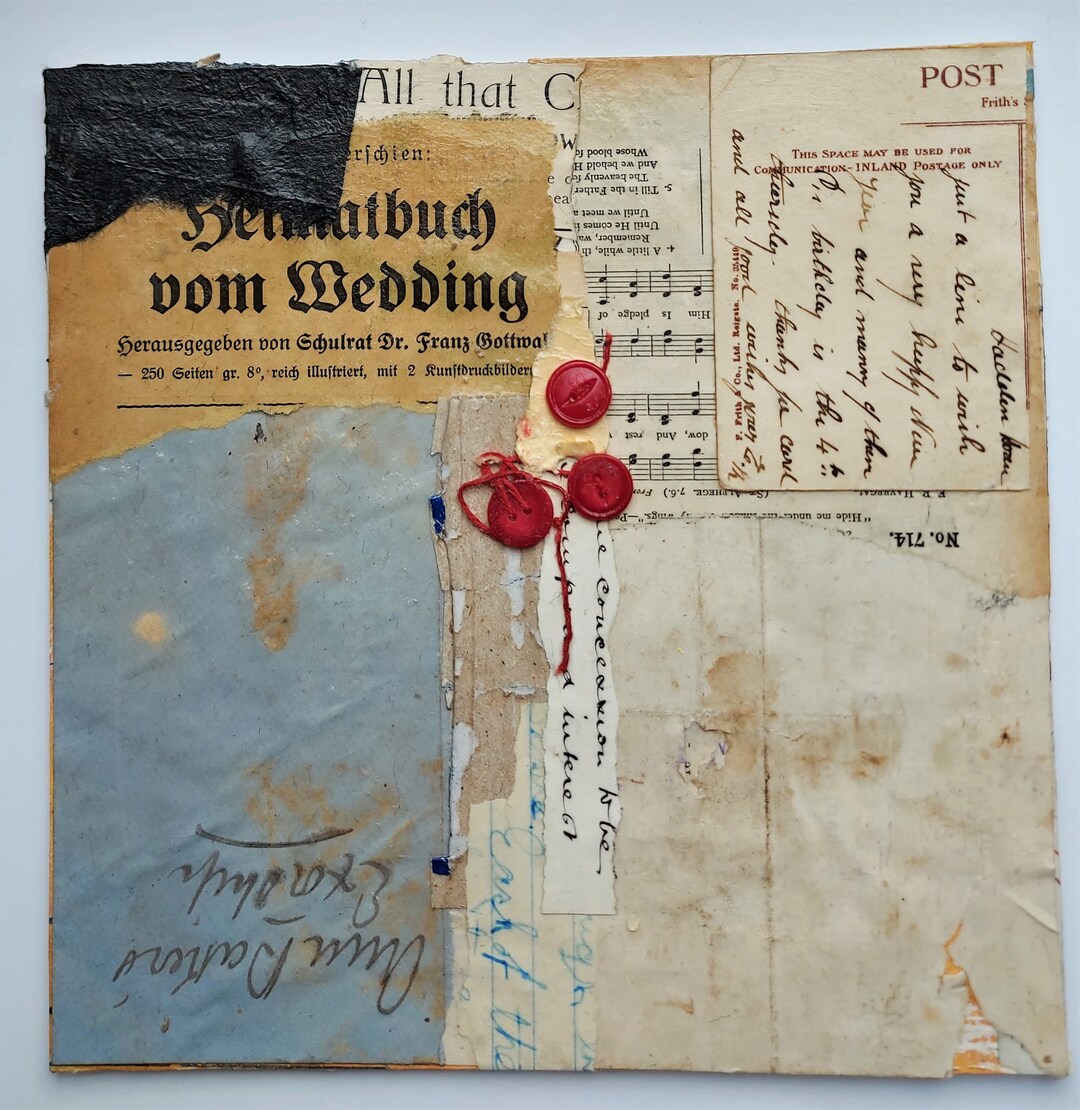 Original Handmade Collage, Retro Style, Mixed Media, Vintage Papers - Etsy