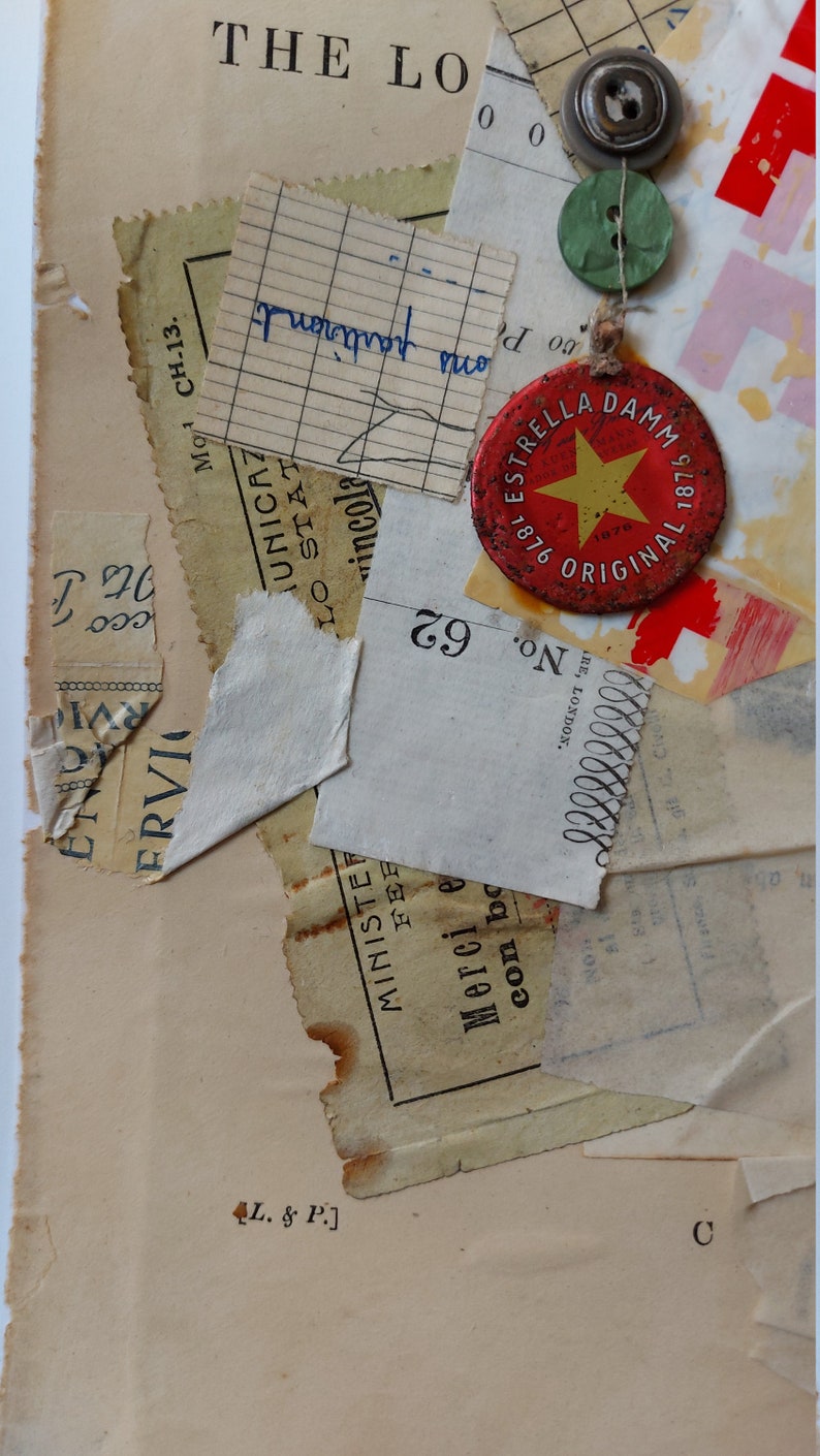 Retro Style Original Handmade Collage, Vintage Papers, Mixed Media - Etsy