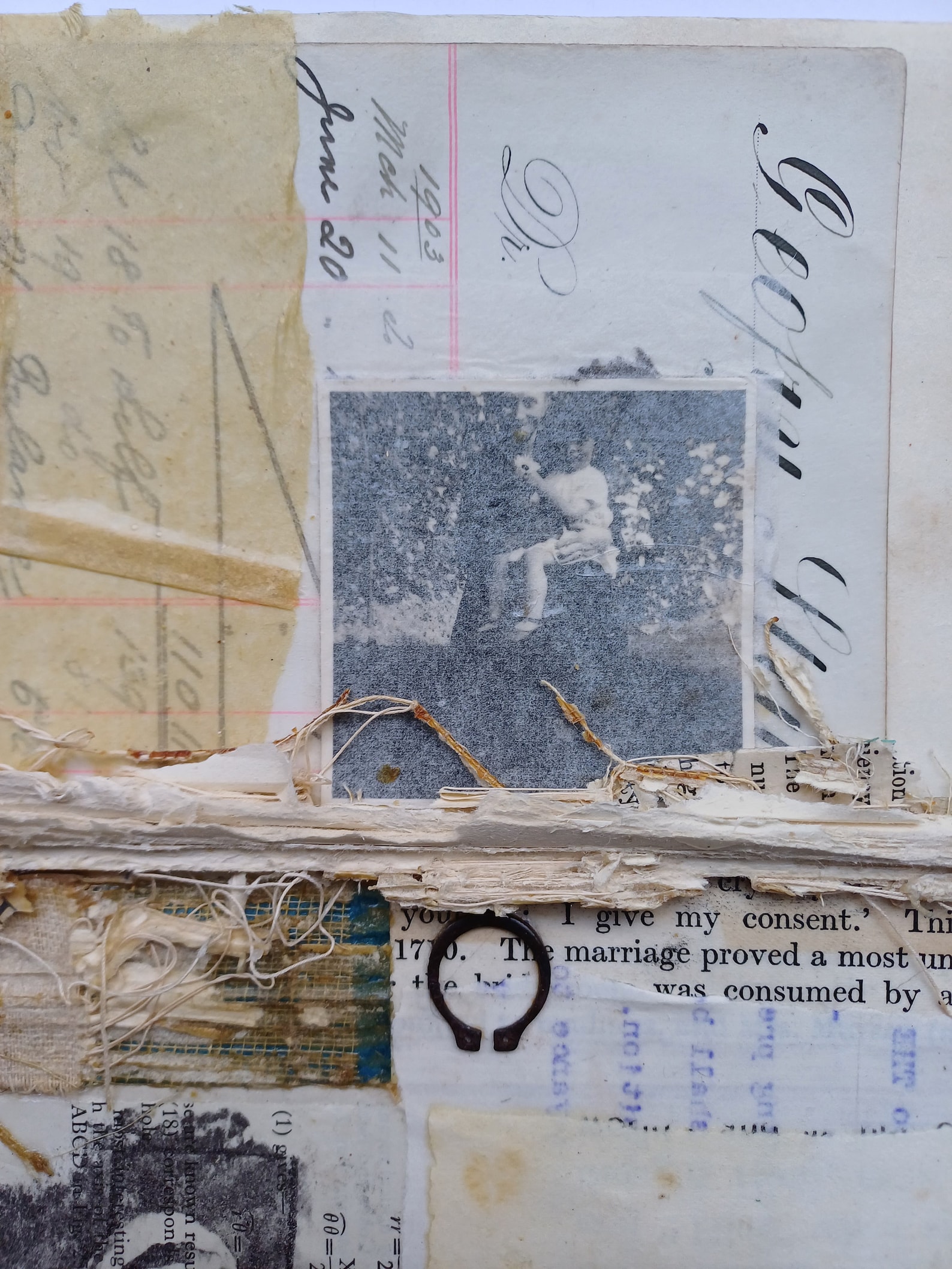 Handmade Original Collage Art, Mixed Media, Vintage Papers, Mountboard ...