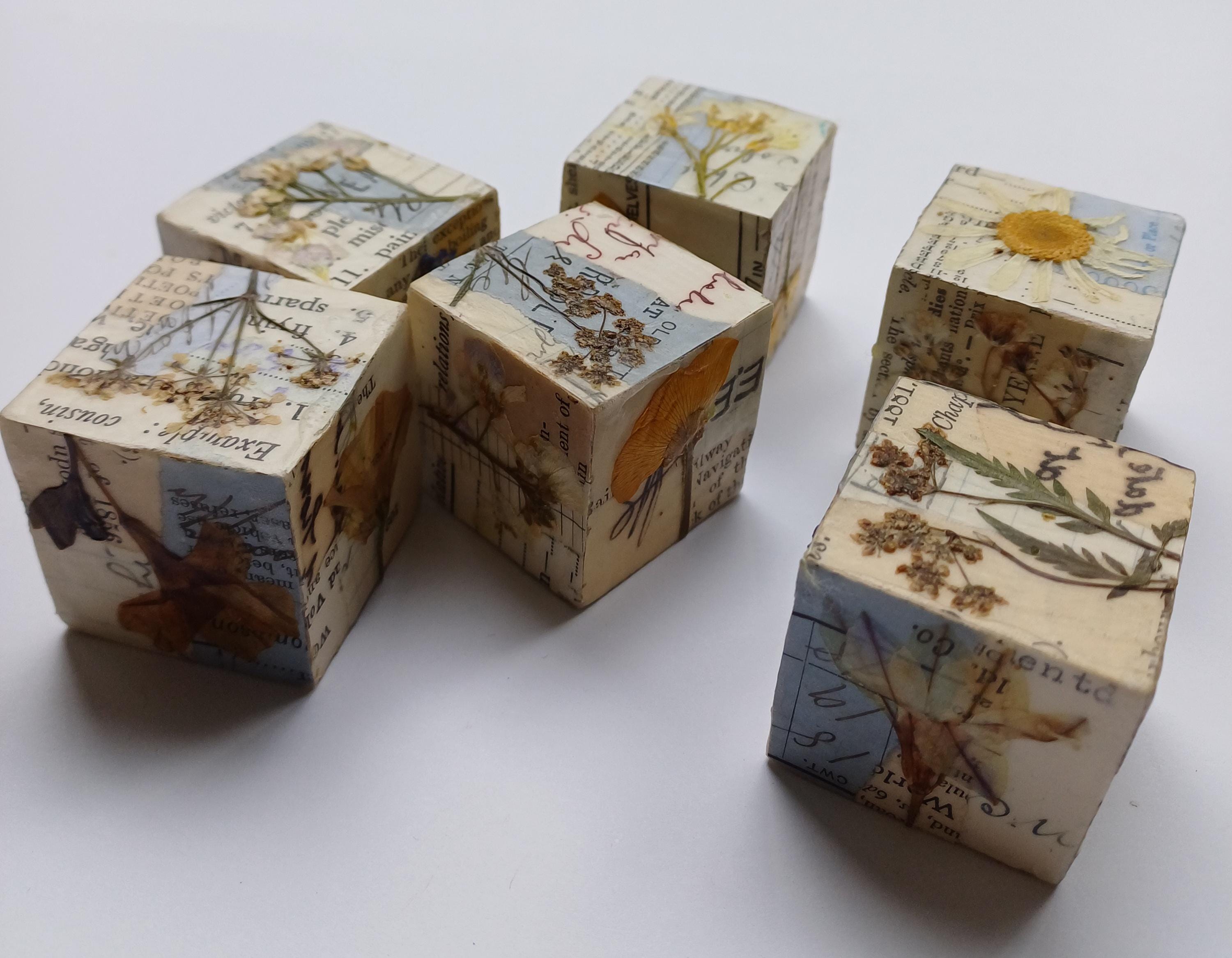 Six Collaged Cubes, Art Cubes, Collaged Blocks, Collage on Wood - Etsy ...