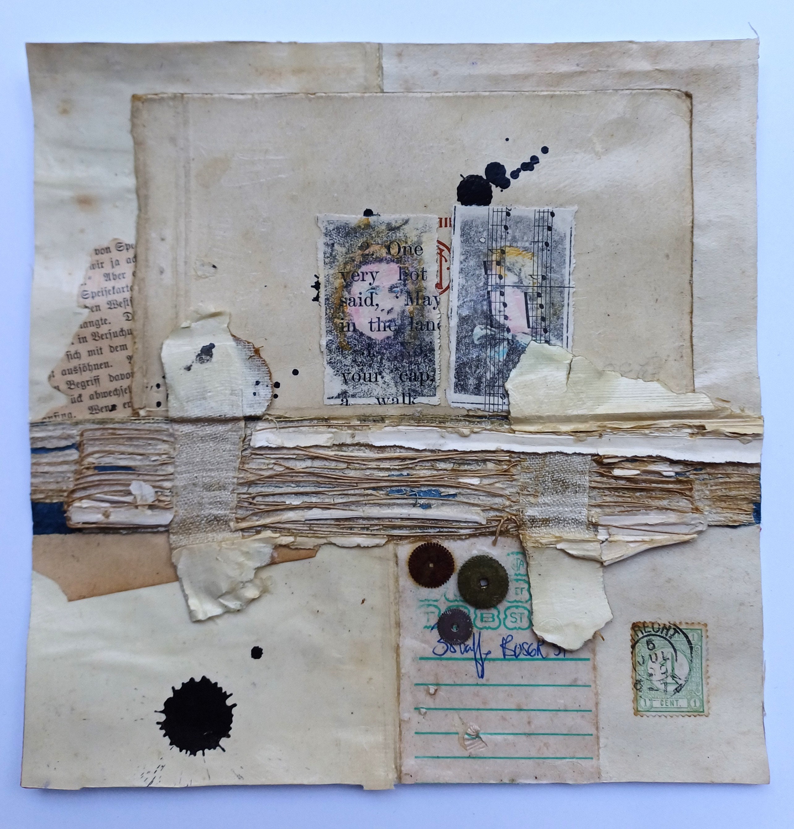 Original Handmade Collage Art, Mixed Media, Vintage Papers - Etsy