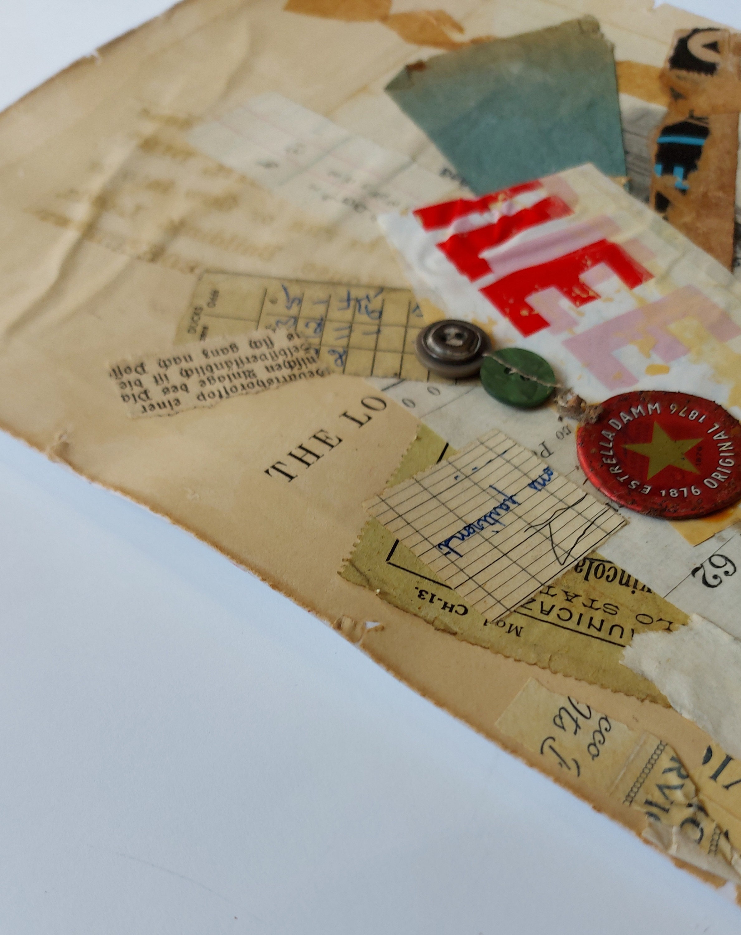 Retro Style Original Handmade Collage, Vintage Papers, Mixed Media - Etsy