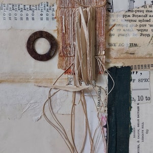 Original Collage Art, Handmade, Mixed Media, Vintage Papers, 20cm X