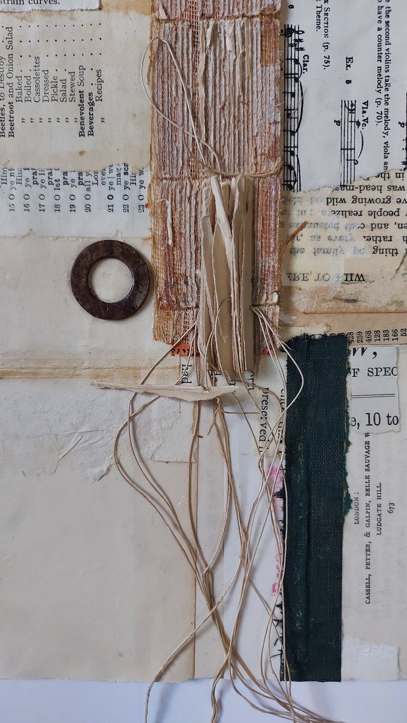 Original Collage Art, Handmade, Mixed Media, Vintage Papers, 20cm X ...