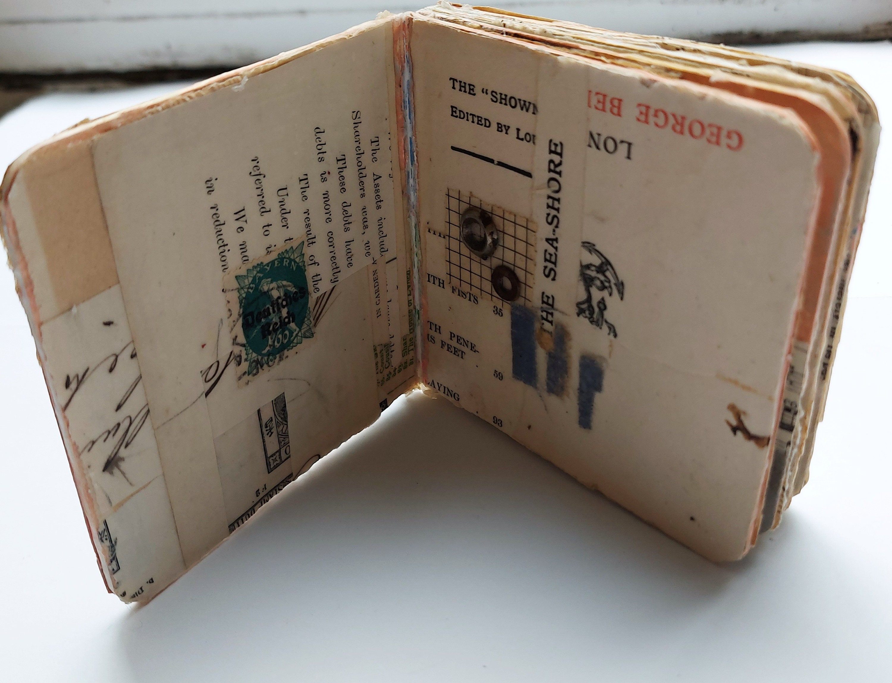 Collage on Board Book, Handmade, Mini Board Book Collage, Mixed Media ...