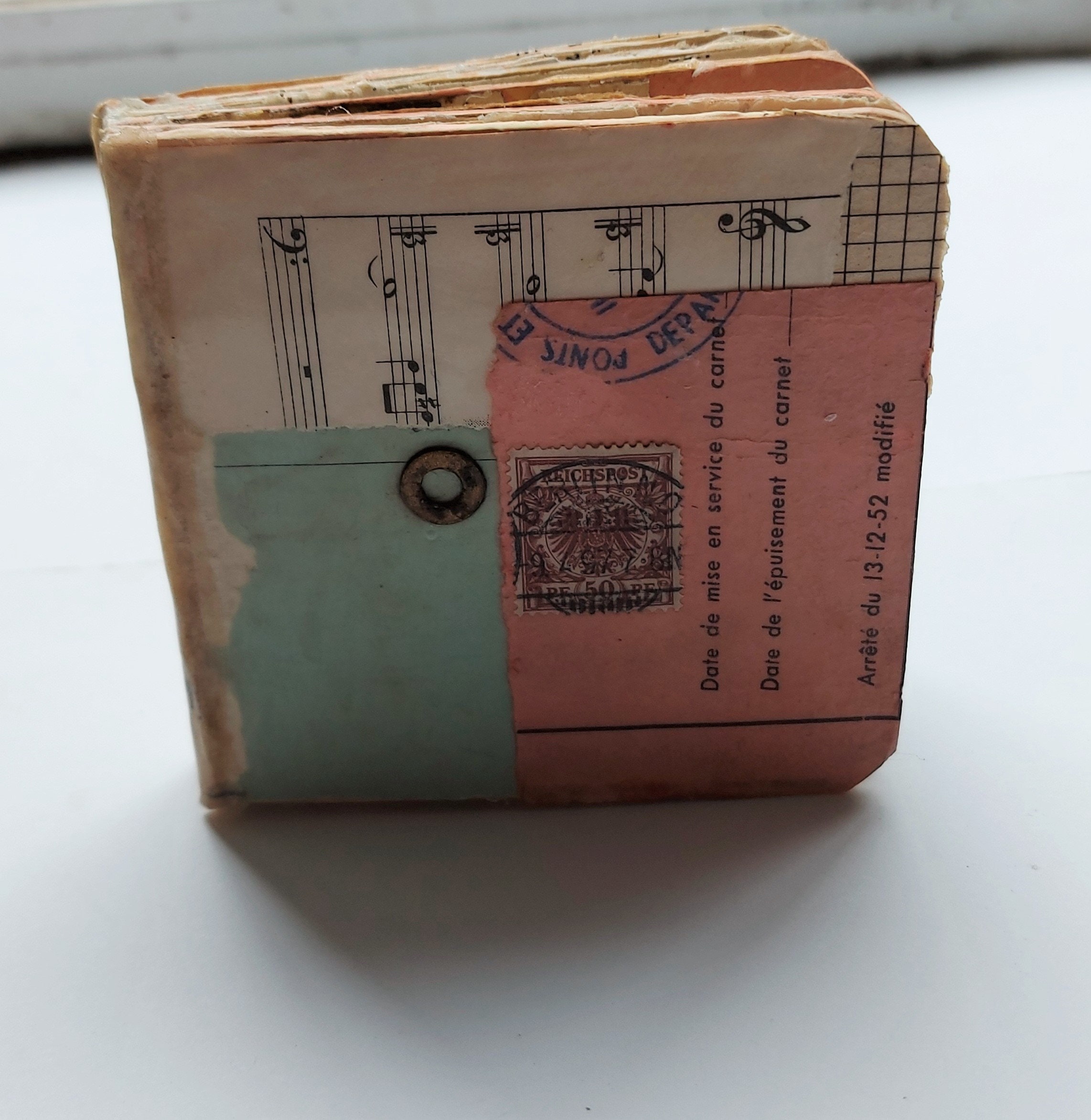 Collage on Board Book, Handmade, Mini Board Book Collage, Mixed Media ...