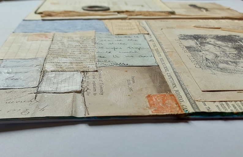 Original Handmade Collage, Mixed Media, Vintage Papers, Mountboard ...