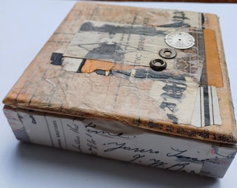 Collage Shadow Box, Assemblage Art "orange Dress" Original Art, Room Box, Interior Fantasy, Hand ...