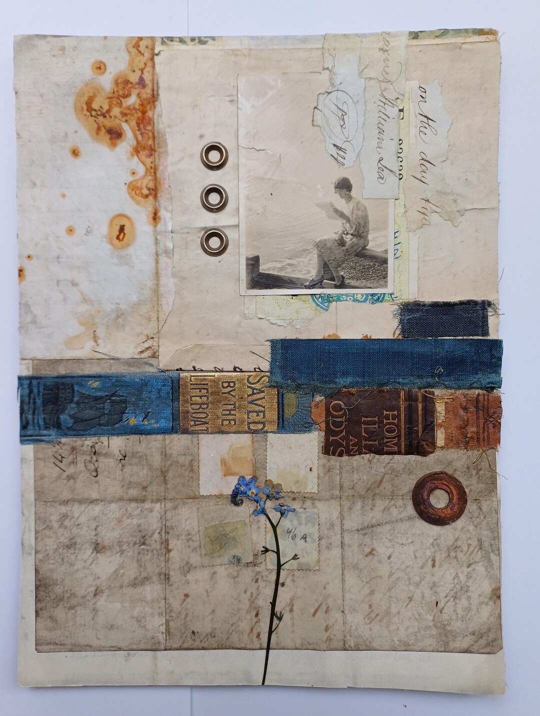 Original Handmade Collage, Book Cover, Mixed Media, 25 X 18.5 Cm - Etsy