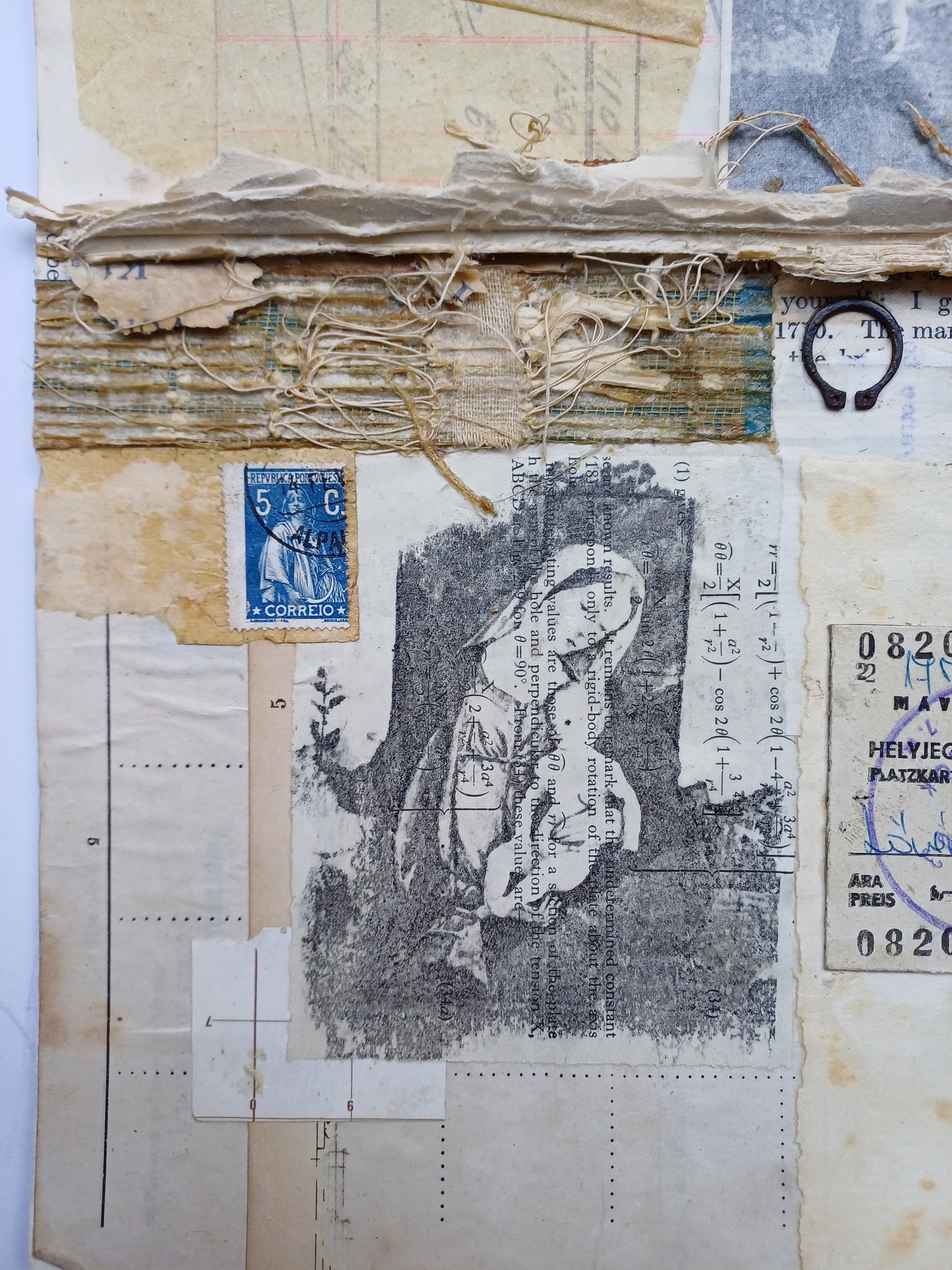 Handmade Original Collage Art, Mixed Media, Vintage Papers, Mountboard ...