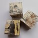 Collage Art Cubes, Collaged Wooden Blocks, Vintage Papers, Found Photos ...