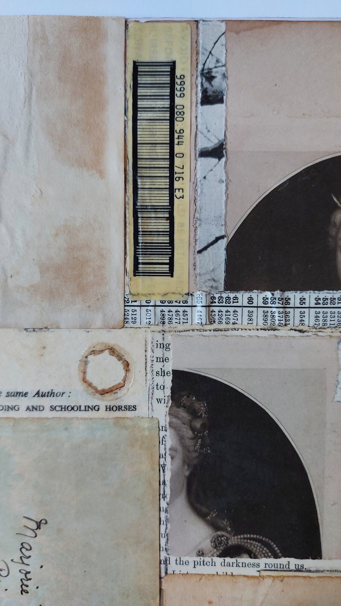 Original Collage Art, Handmade, Mixed Media, Vintage Papers, Mountboard ...