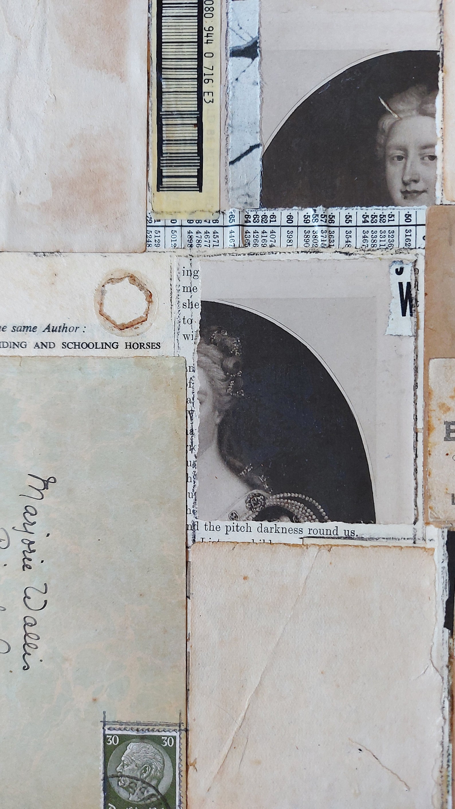 Original Collage Art, Handmade, Mixed Media, Vintage Papers, Mountboard ...
