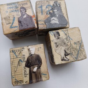 Original Collage Art, Art Cubes, Art Blocks, Assemblage, Mixed Media ...