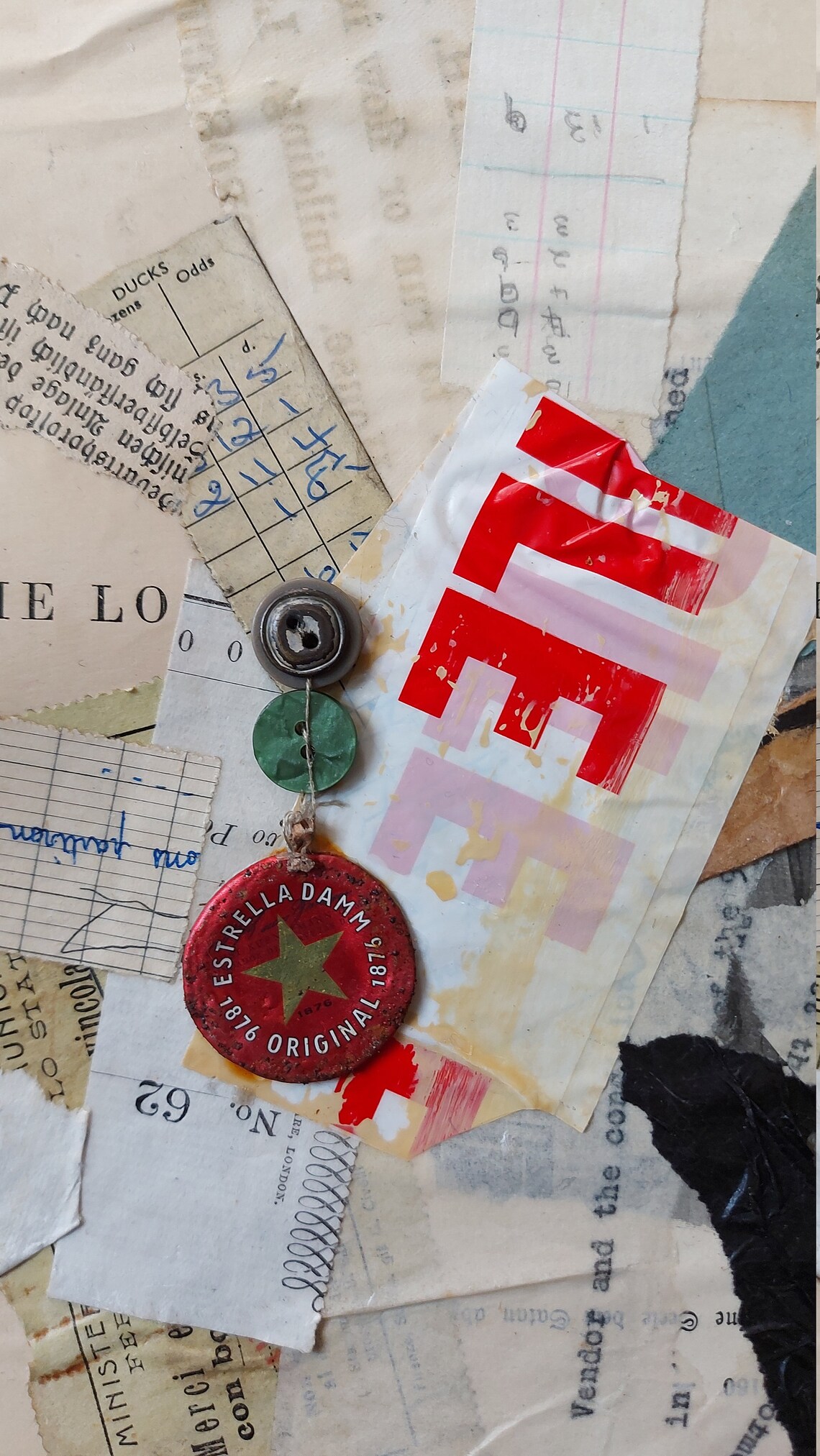 Retro Style Original Handmade Collage, Vintage Papers, Mixed Media - Etsy