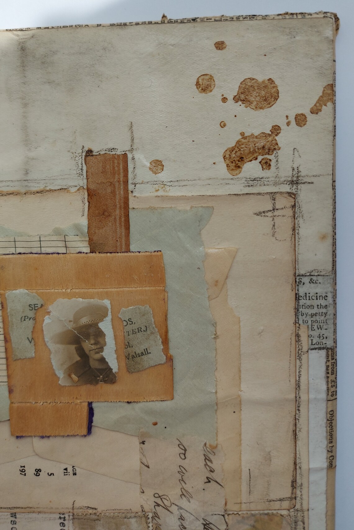 Handmade Collage, Original Collage Art, Mixed Media, Vintage Papers ...