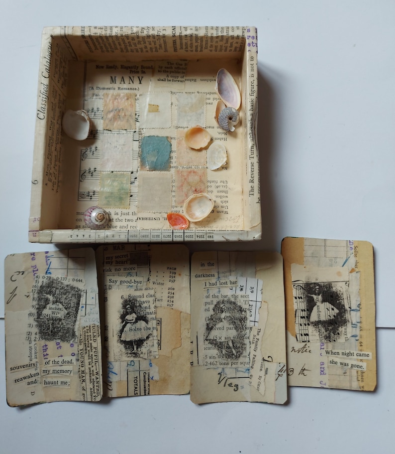 Altered Box, Assemblage Box, Collage Assemblage, Vintage Papers - Etsy