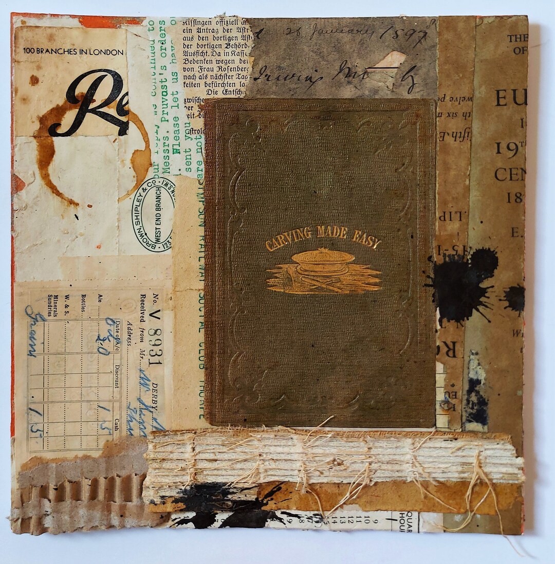 Retro Style Original Handmade Collage, Mixed Media, Vintage Papers - Etsy