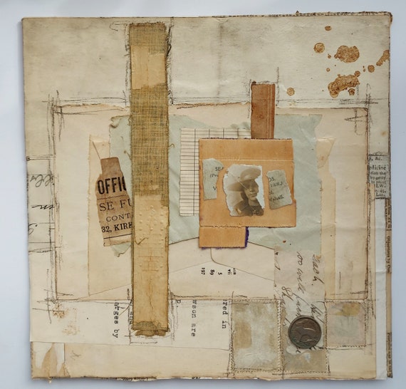 Handmade Collage Original Collage Art Mixed Media Vintage - Etsy