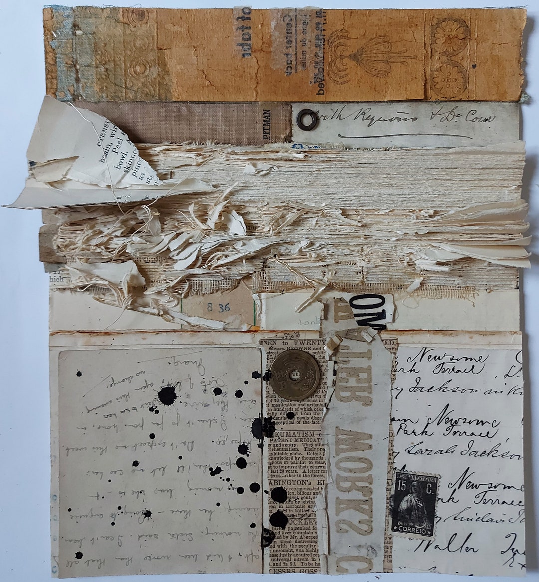 Handmade Original Collage Art, Mixed Media, Vintage Papers - Etsy