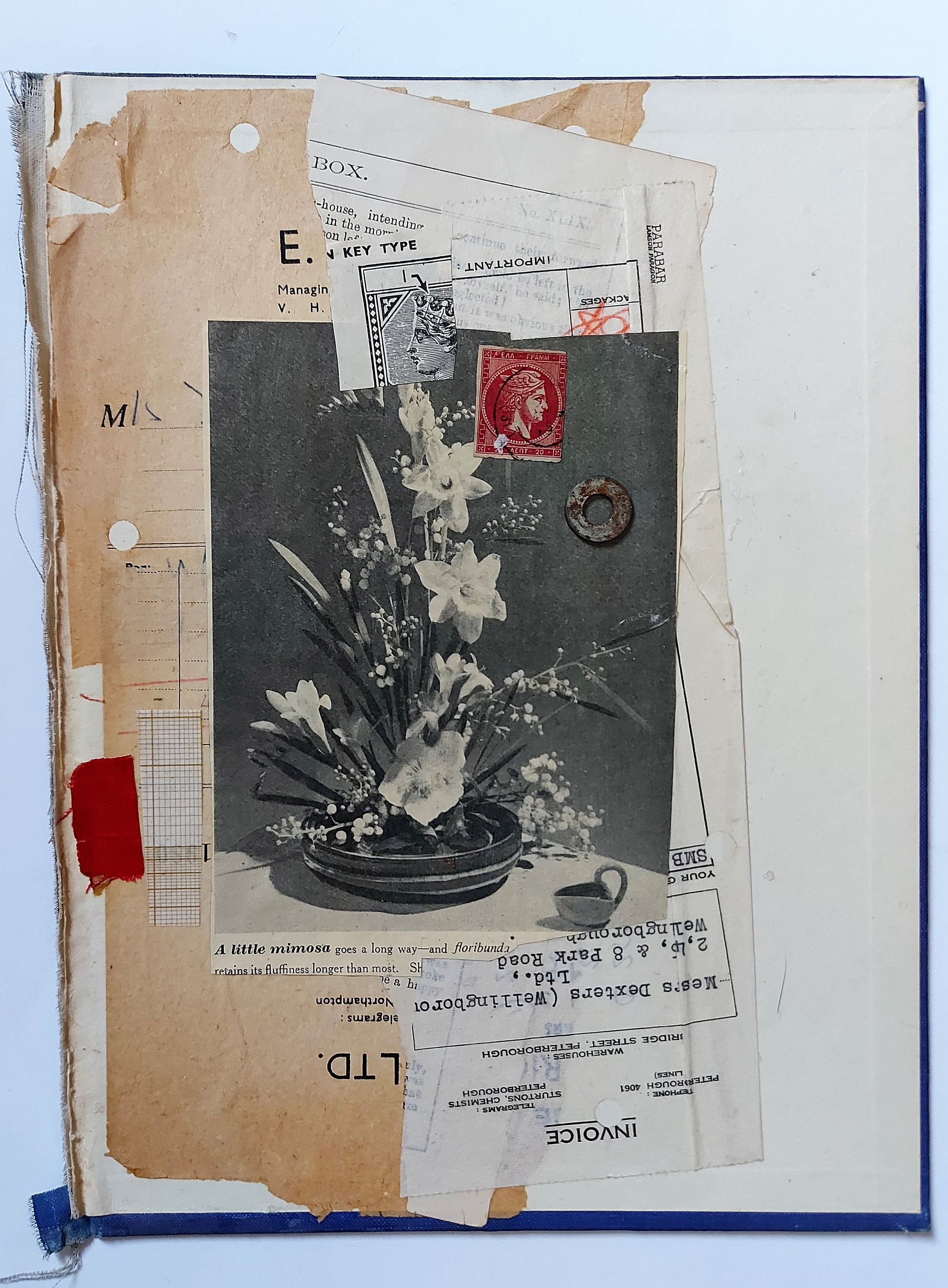 Original Collage Art, Mixed Media, Vintage Papers, Vintage Book Cover ...
