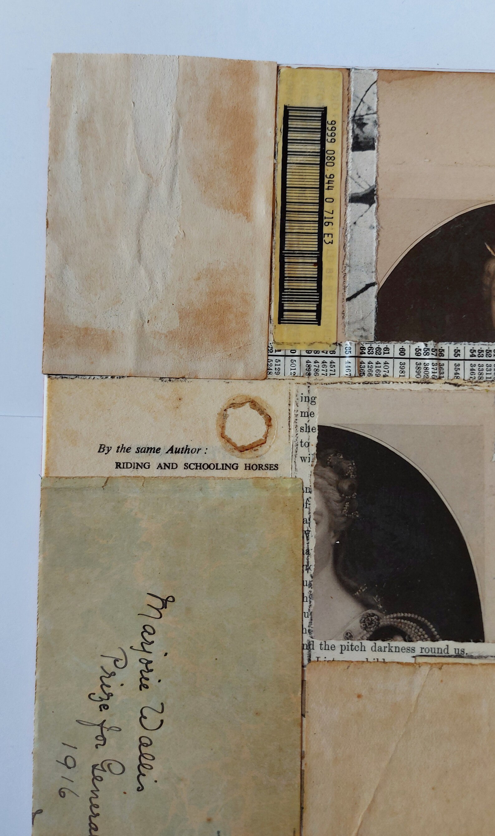 Original Collage Art, Handmade, Mixed Media, Vintage Papers, Mountboard ...