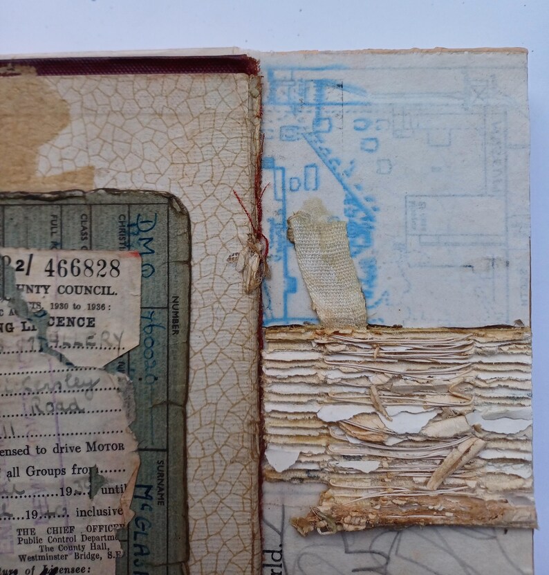 Original Handmade Collage Art, Mixed Media, Vintage Papers, 20cm Square ...