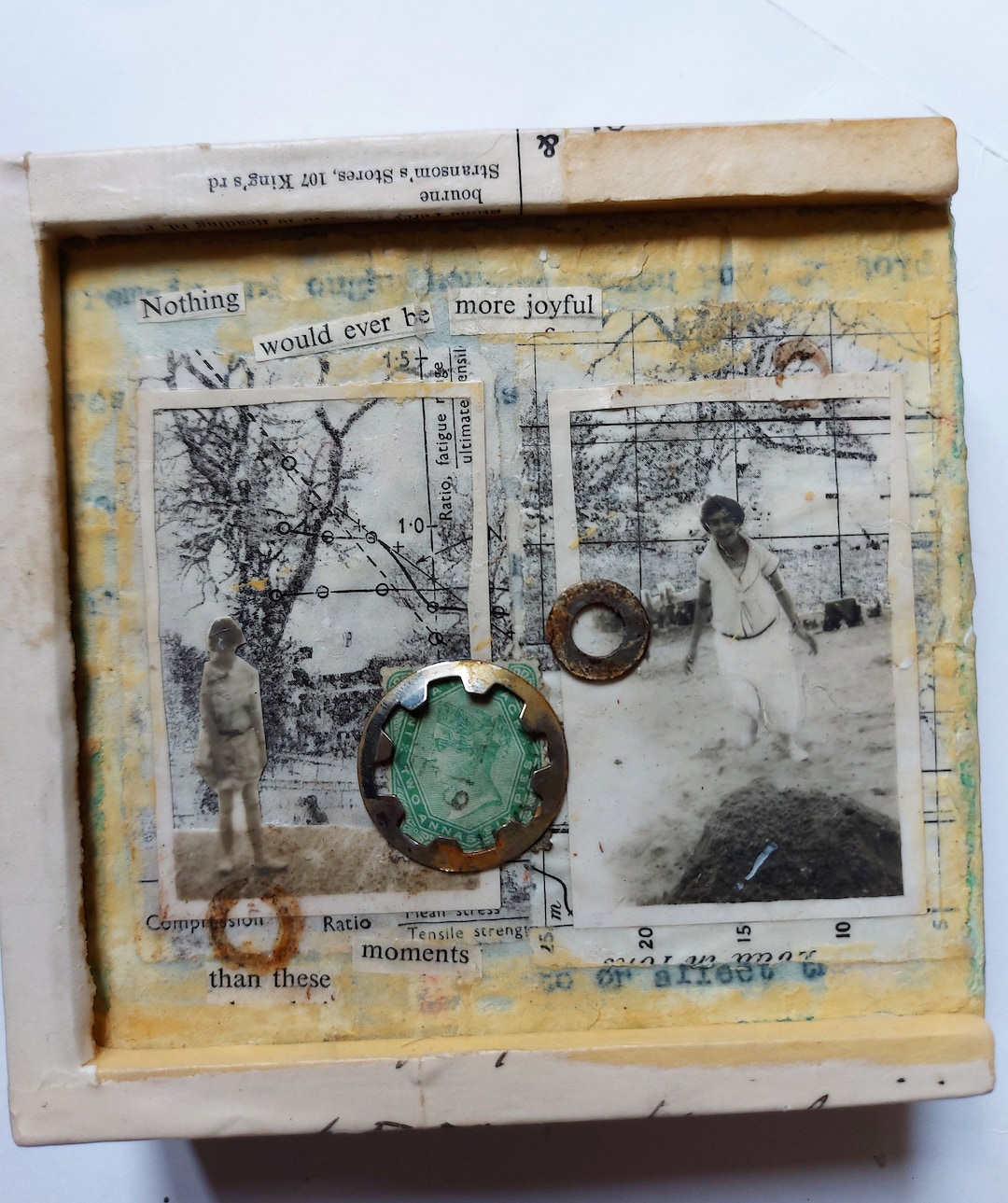 Altered Art, Altered Box, Assemblage Box, Vintage Papers, Collage ...