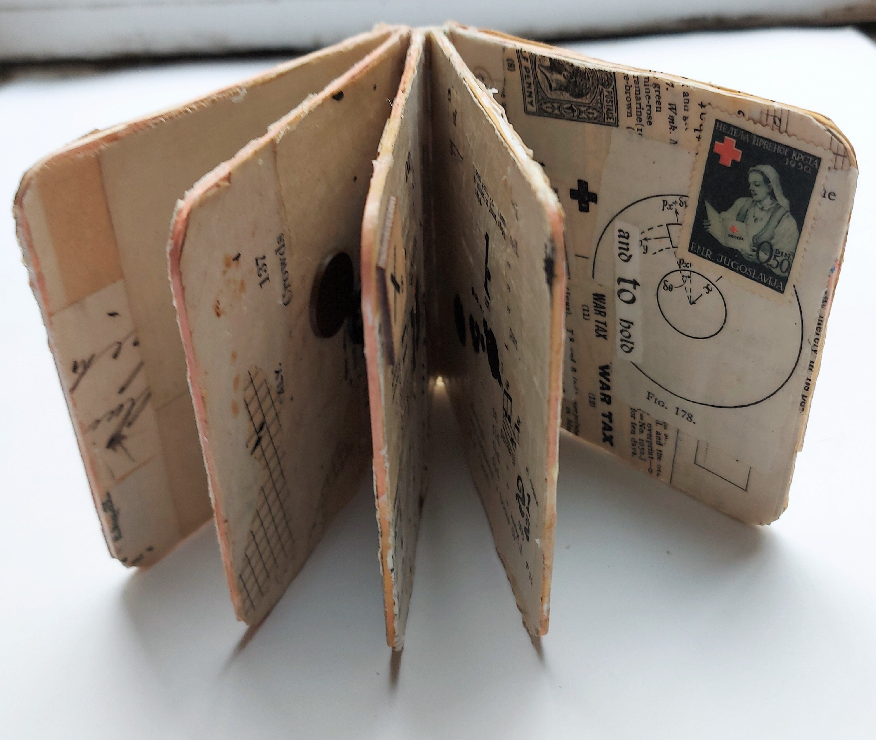 Collage on Board Book, Handmade, Mini Board Book Collage, Mixed Media ...