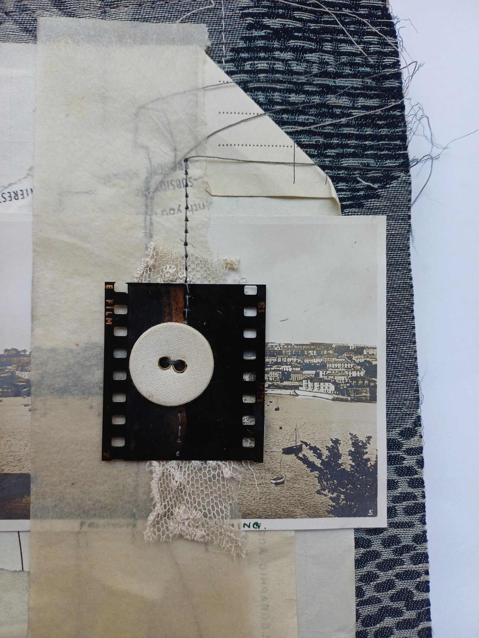 Original Handmade Collage Art, Vintage Paper, Textiles, Mixed Media ...