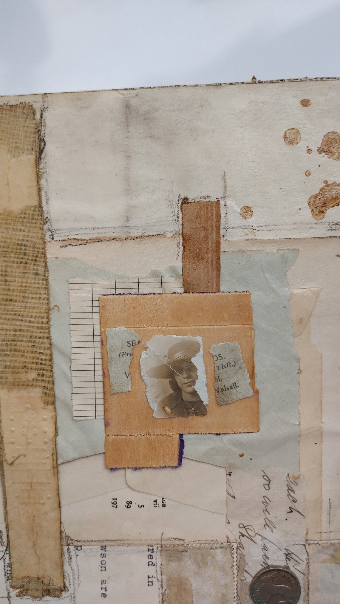 Handmade Collage, Original Collage Art, Mixed Media, Vintage Papers ...