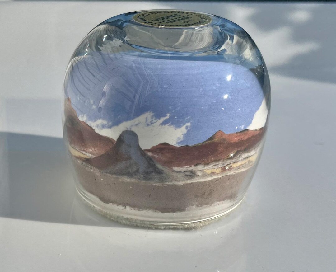 Layered Sand Art, Painted Desert and Mountain, Paperweight, Native ...