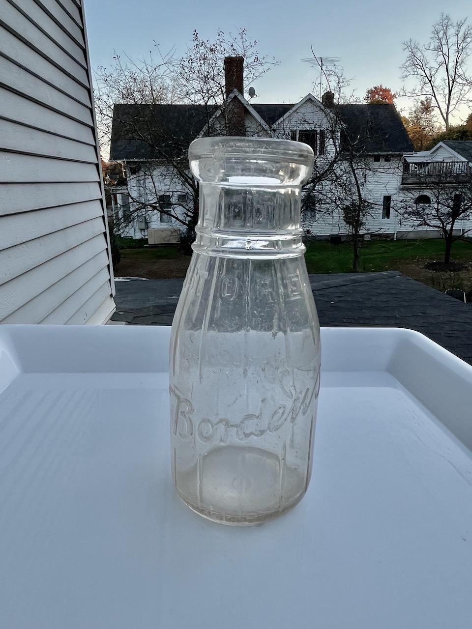 Antique Bordens Milk Bottle, Bordens Store, Shows Wear and Age, Worn ...