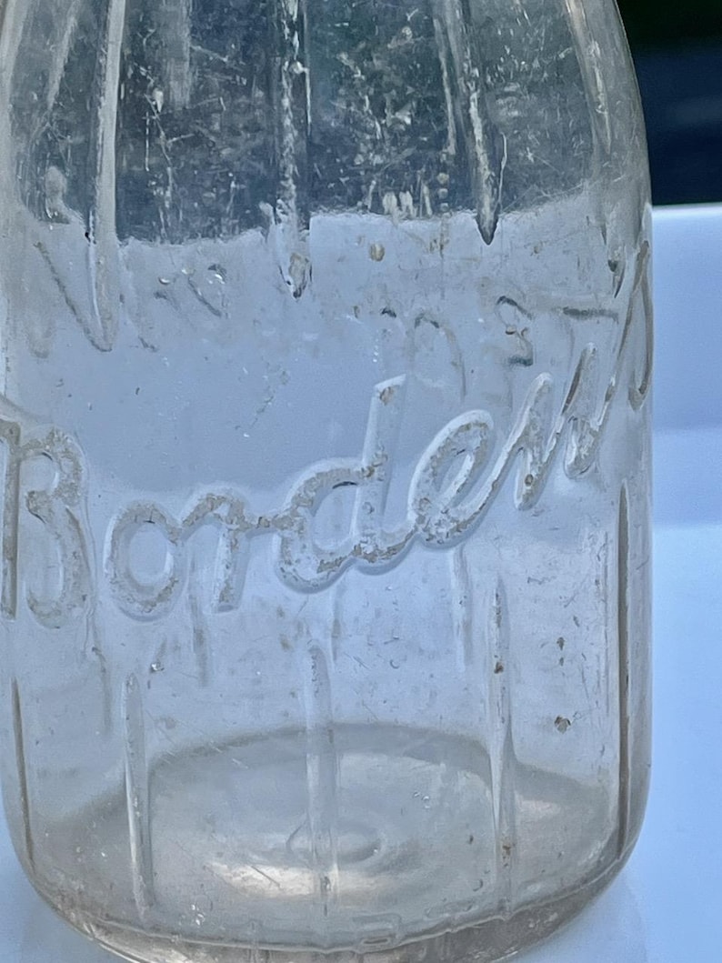Antique Bordens Milk Bottle, Bordens Store, Shows Wear and Age, Worn Antique, No Chips or Cracks ...