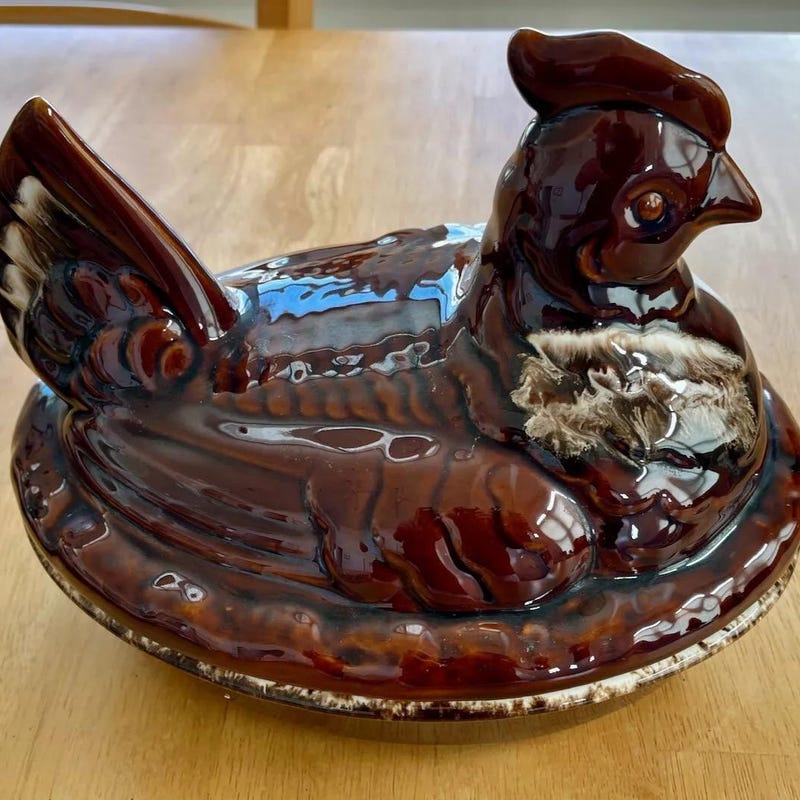 Pottery Chicken - Etsy