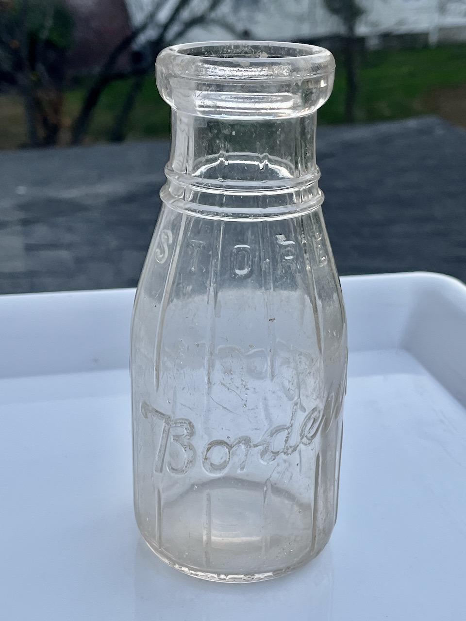 Antique Bordens Milk Bottle, Bordens Store, Shows Wear and Age, Worn ...