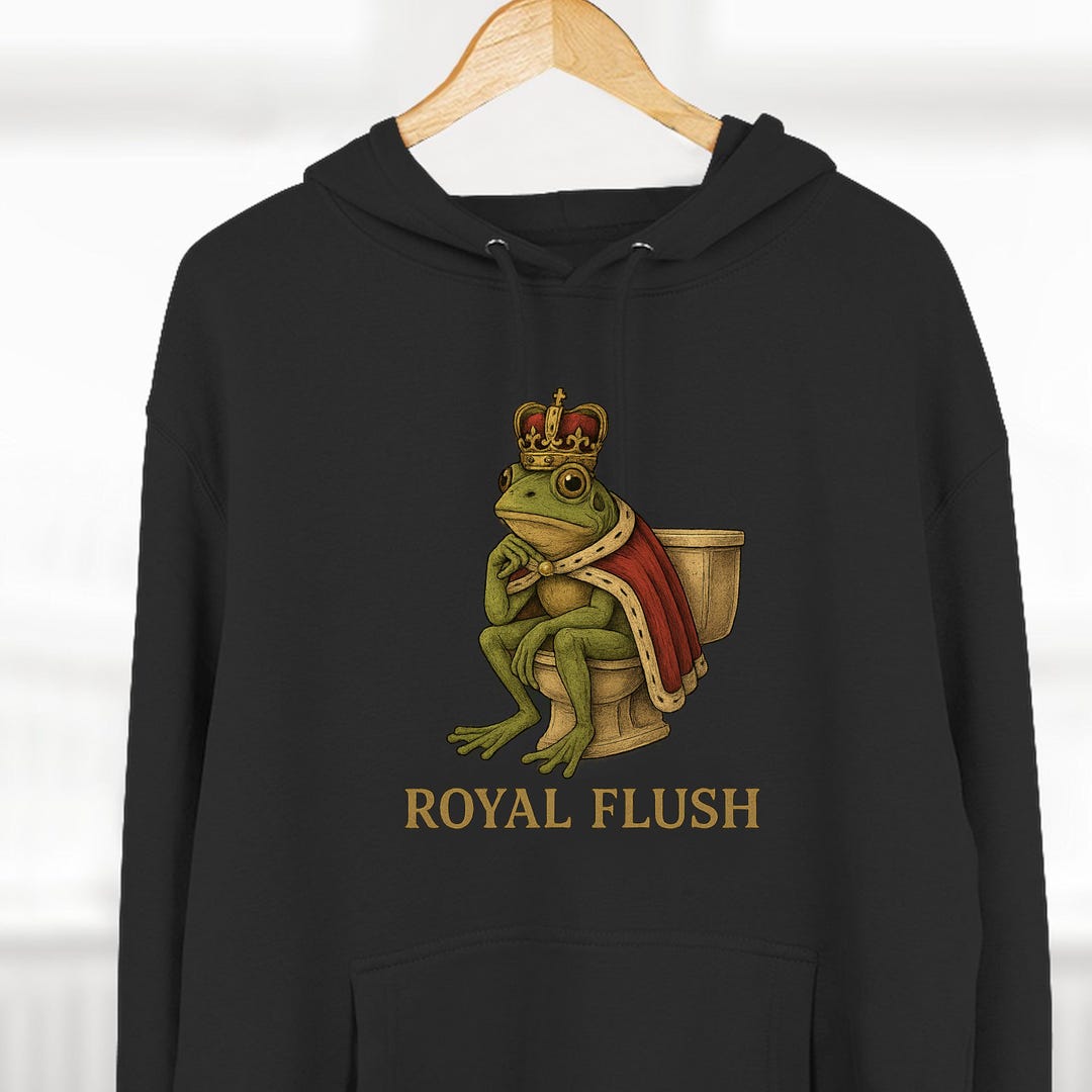 Funny Royal Flush Frog King Hoodie, Meme Gift - Etsy