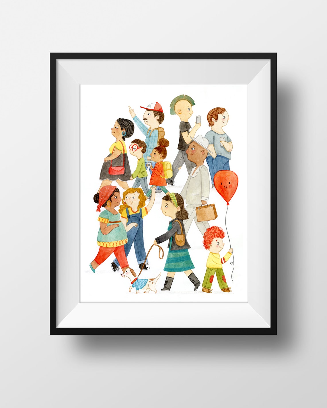 Colorful Crowd Art Print – Multicultural Kids Room Decor (8x10) - Etsy