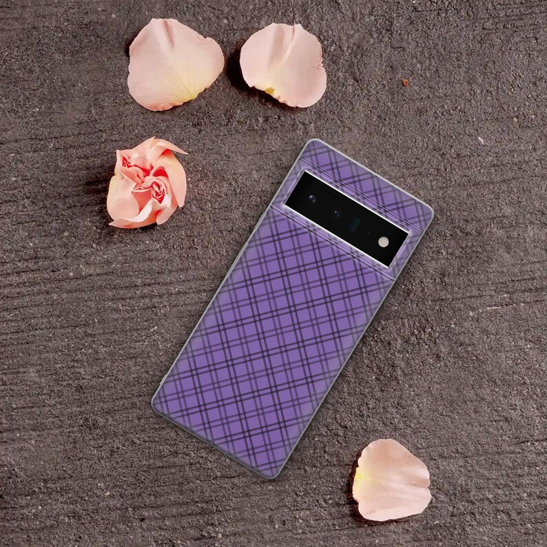 Capa de celular xadrez roxa para Pixel 9A 8 7A, Samsung S25FE S24 ultra ...